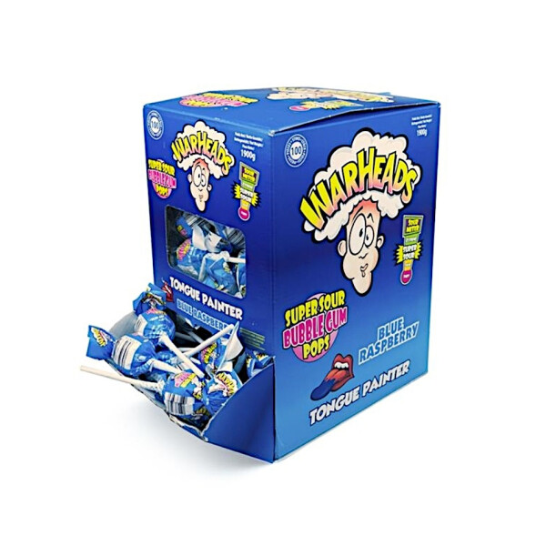 Warheads Super Sour Tongue Painter Blue Raspberry Lollipop (19g) | Ho