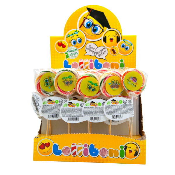 Lolliboni Funny Faces Spiral Lollipop 30g